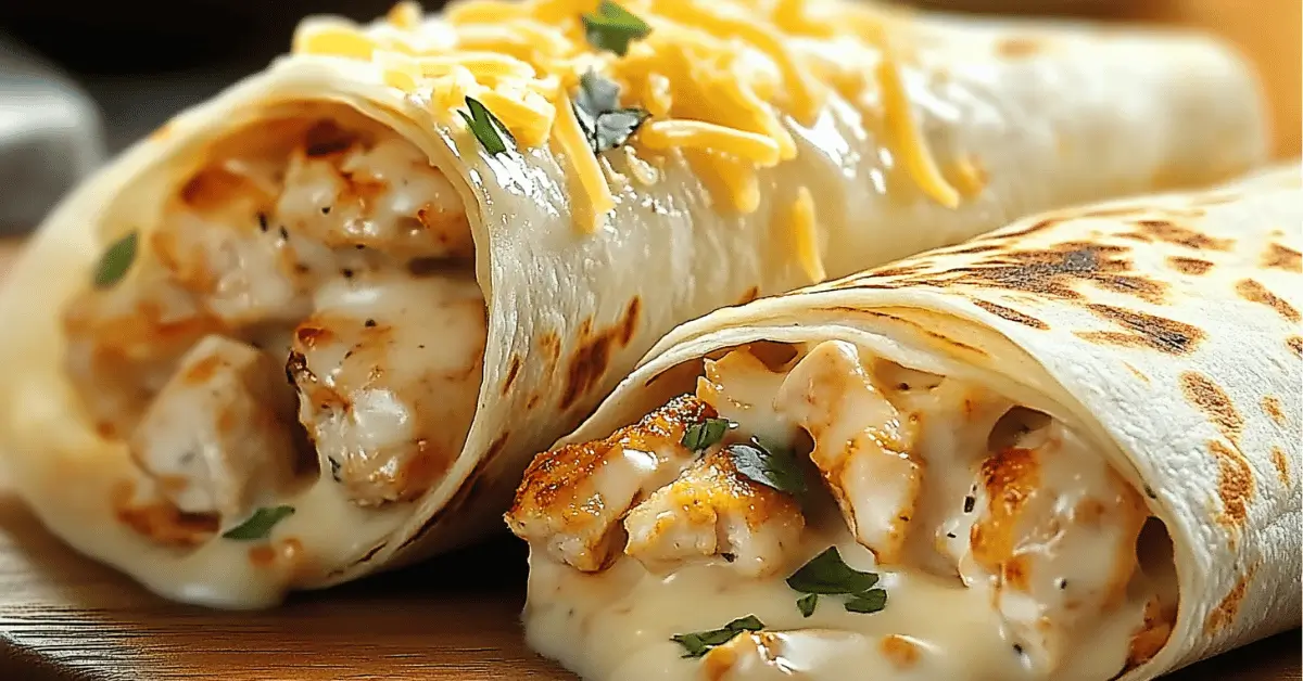 Cheesy Garlic Chicken Wraps - Quick & Delicious Recipe